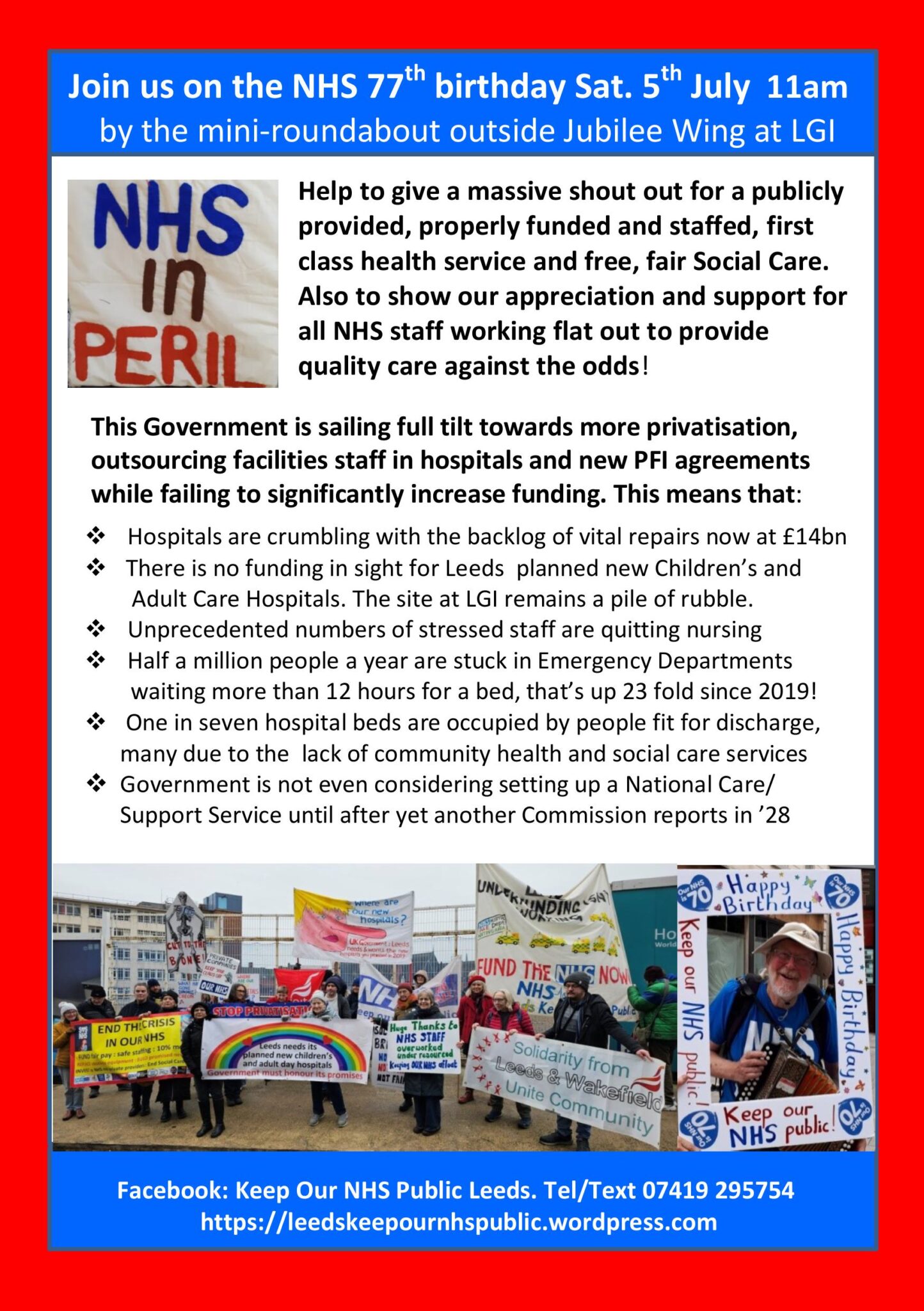 NHS Birthday rally | Leeds – Keep Our NHS Public
